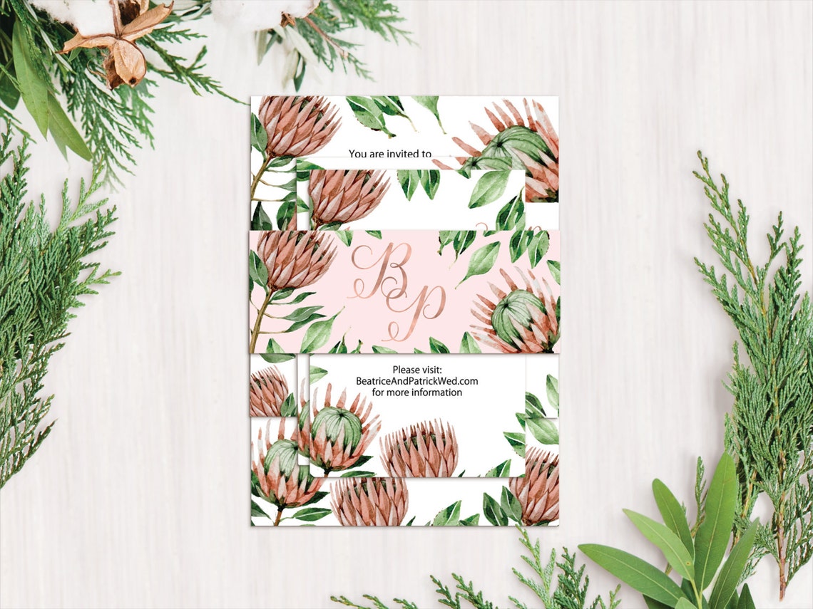 Digital Printable Files Colorful Watercolor Protea - Etsy