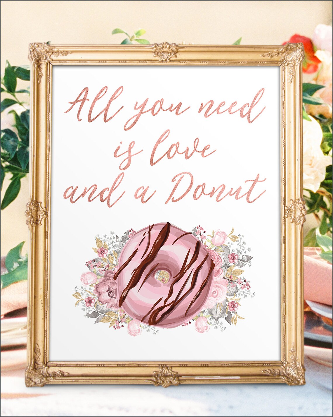Digital Printable Wedding Dessert Bar Donuts Sign Love is - Etsy