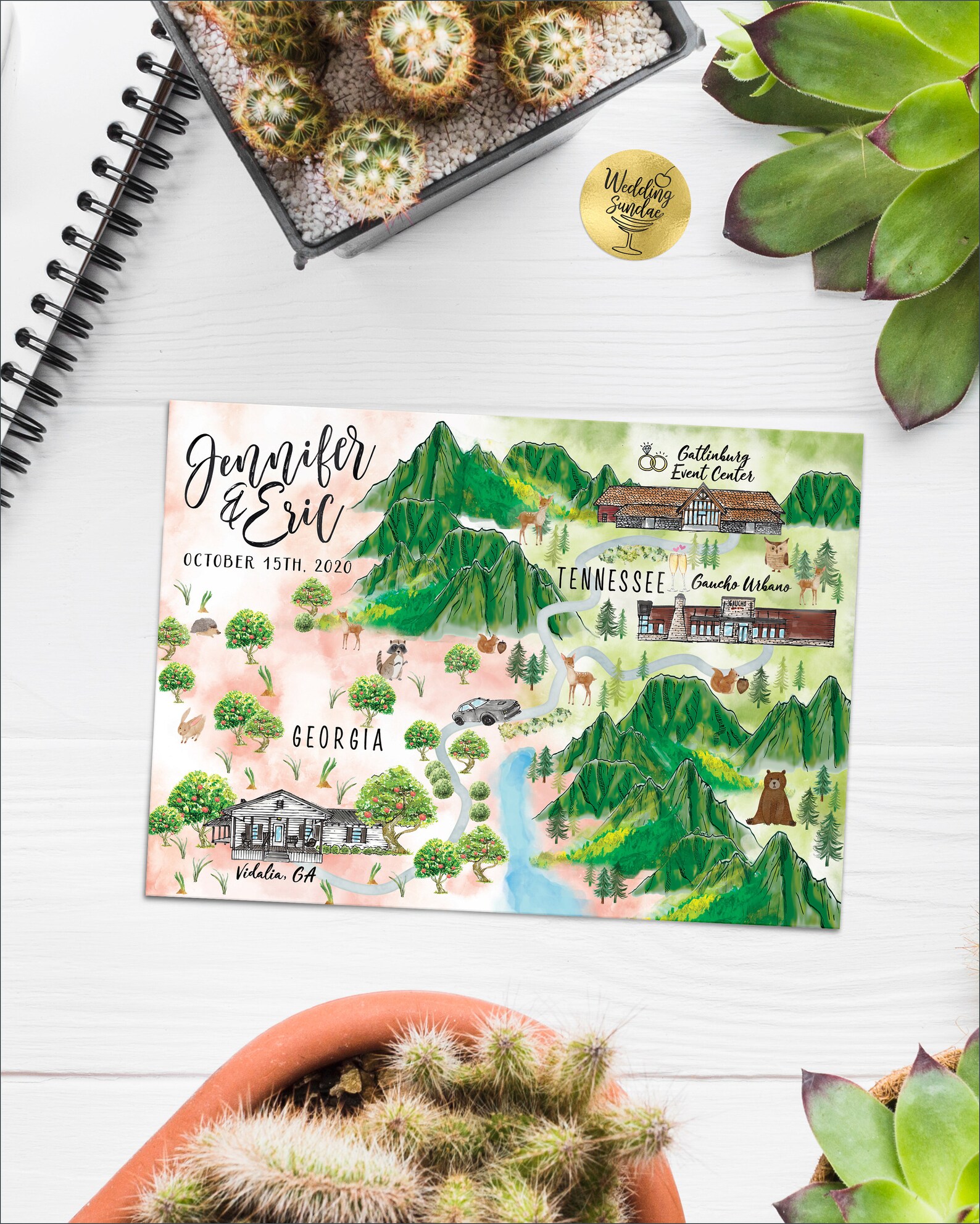 Custom Watercolor Wedding Map Marfa Texas Map Personalized - Etsy