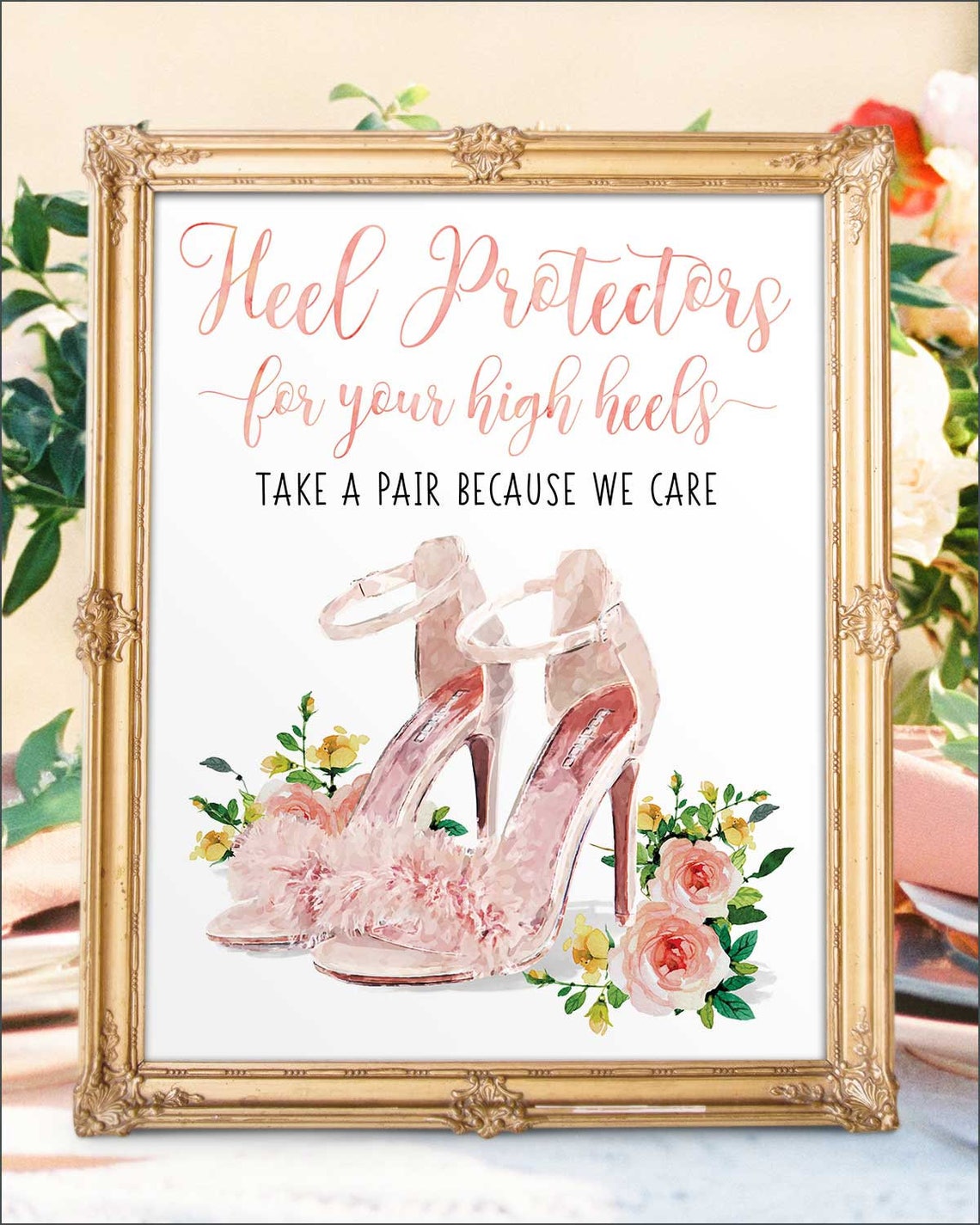 Digital Printable Wedding High Heels Sign Heel Protectors - Etsy