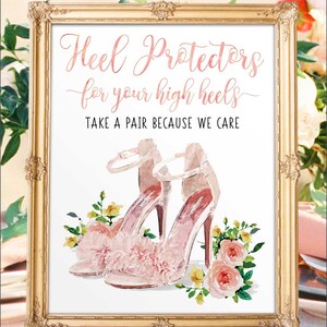 Digital Printable Wedding High Heels Sign Heel Protectors Signs Heel ...
