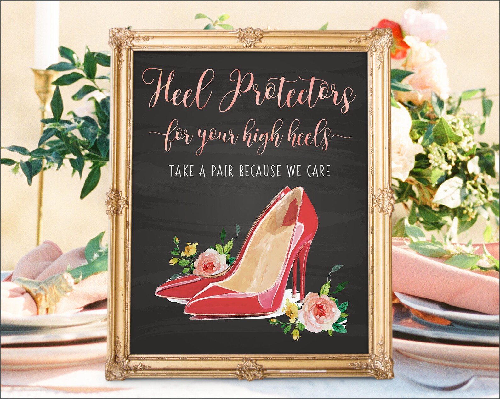 Digital Printable Wedding High Heels Sign Heel Protectors | Etsy