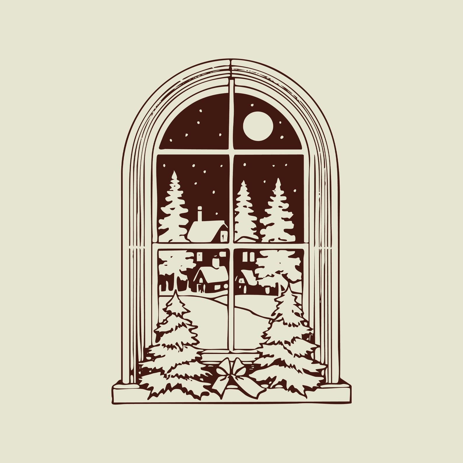 CHRISTMAS WINDOWS | Inked Style Window Designs | Perfect for Holiday ...