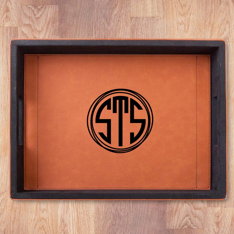 Customized Tray With Handles Large PU Leather Serving | Etsy