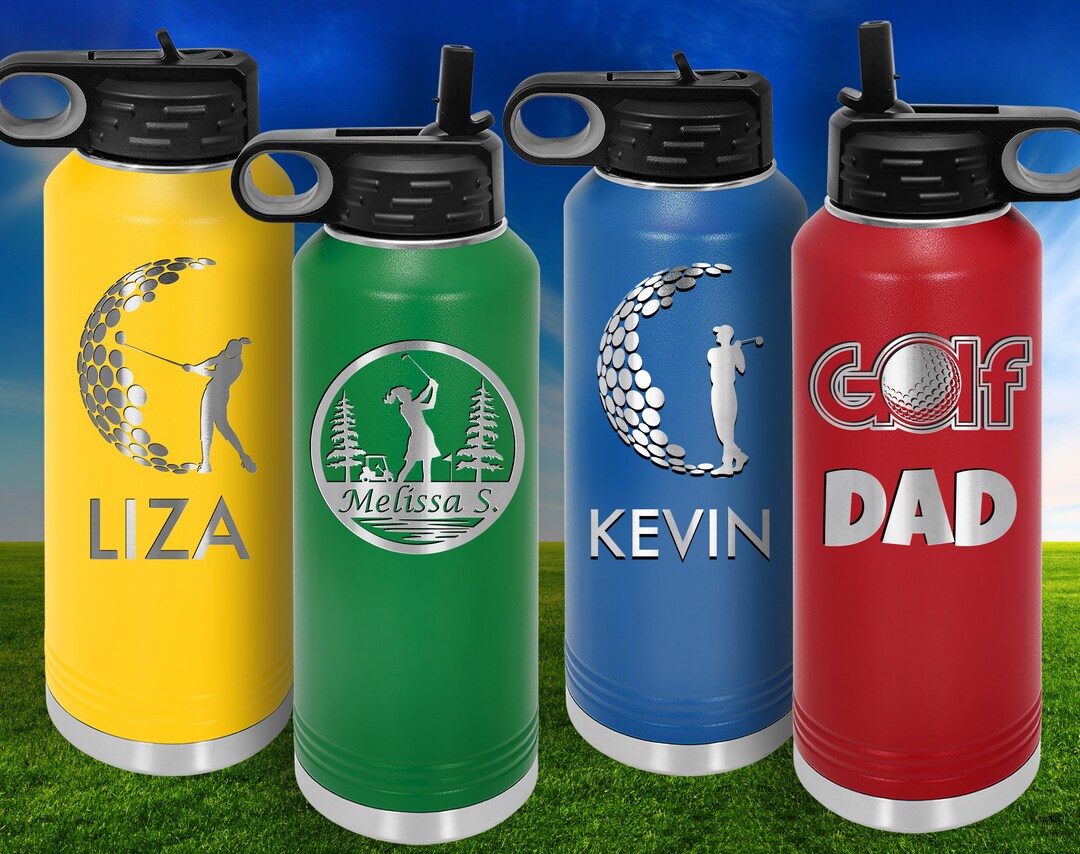 Personalized Golf Water Bottle, Engraved Stainless Steel Thermos ...