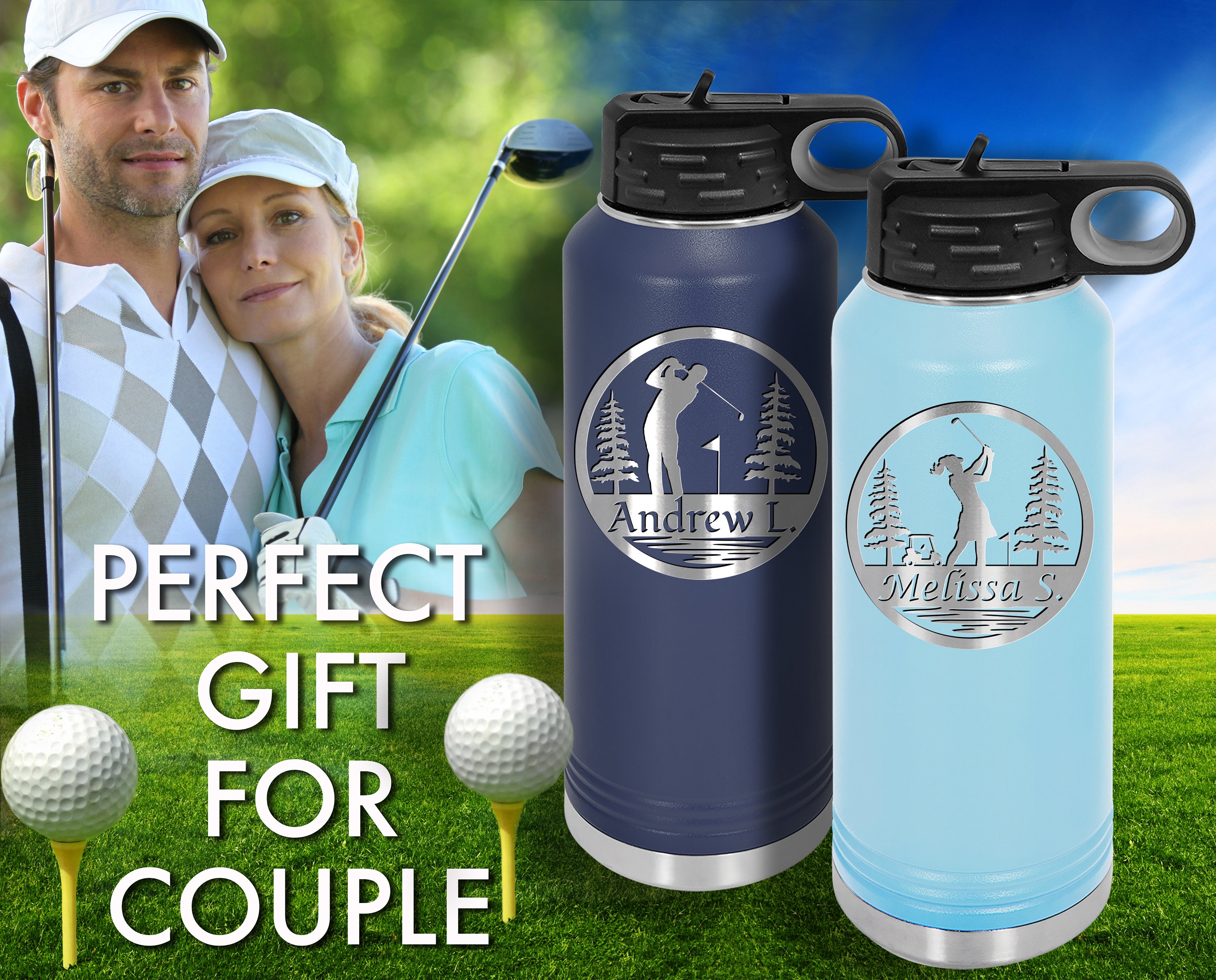 Personalized Golf 32oz Stainless Steel Insulated Water Bottles With ...