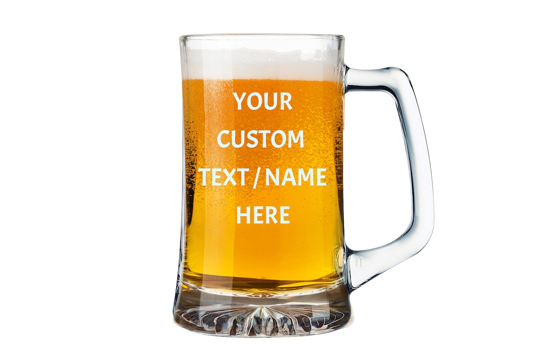 Personalized Glass Beer Mugs for Men, Engraved Beer Mug Gifts, Drinking ...