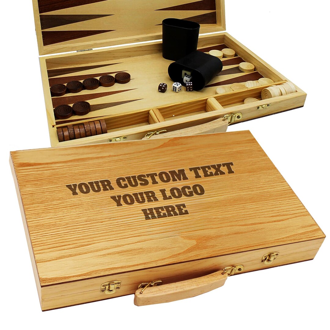 Personalized Wood Backgammon Set – Engraved Custom Name & Logo - Etsy