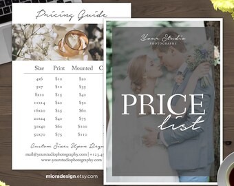 Price List Pricing Guide Photoshop Template for Photographers INSTANT ...