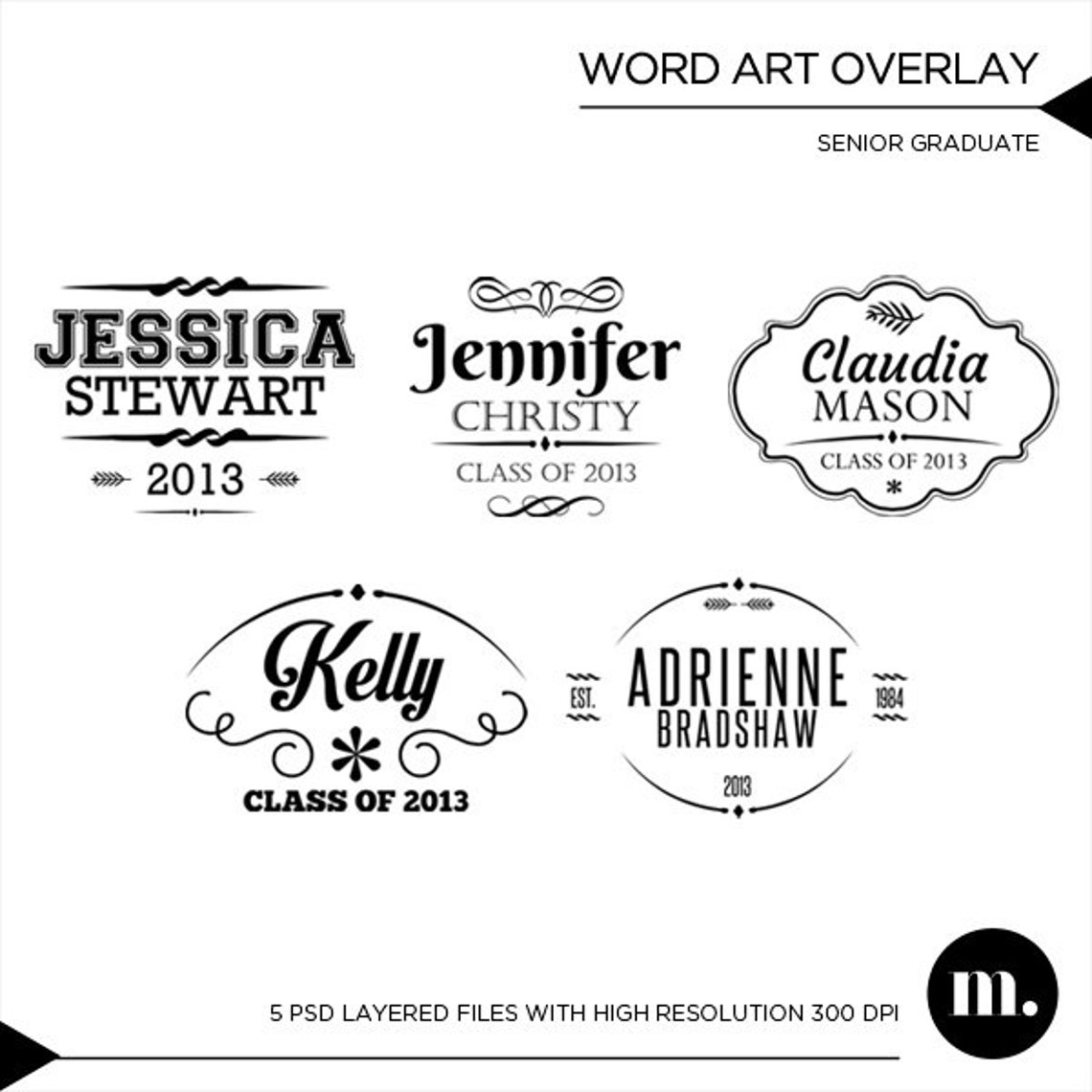 Senior Word Overlay Photoshop Template INSTANT DOWNLOAD SW002 - Etsy