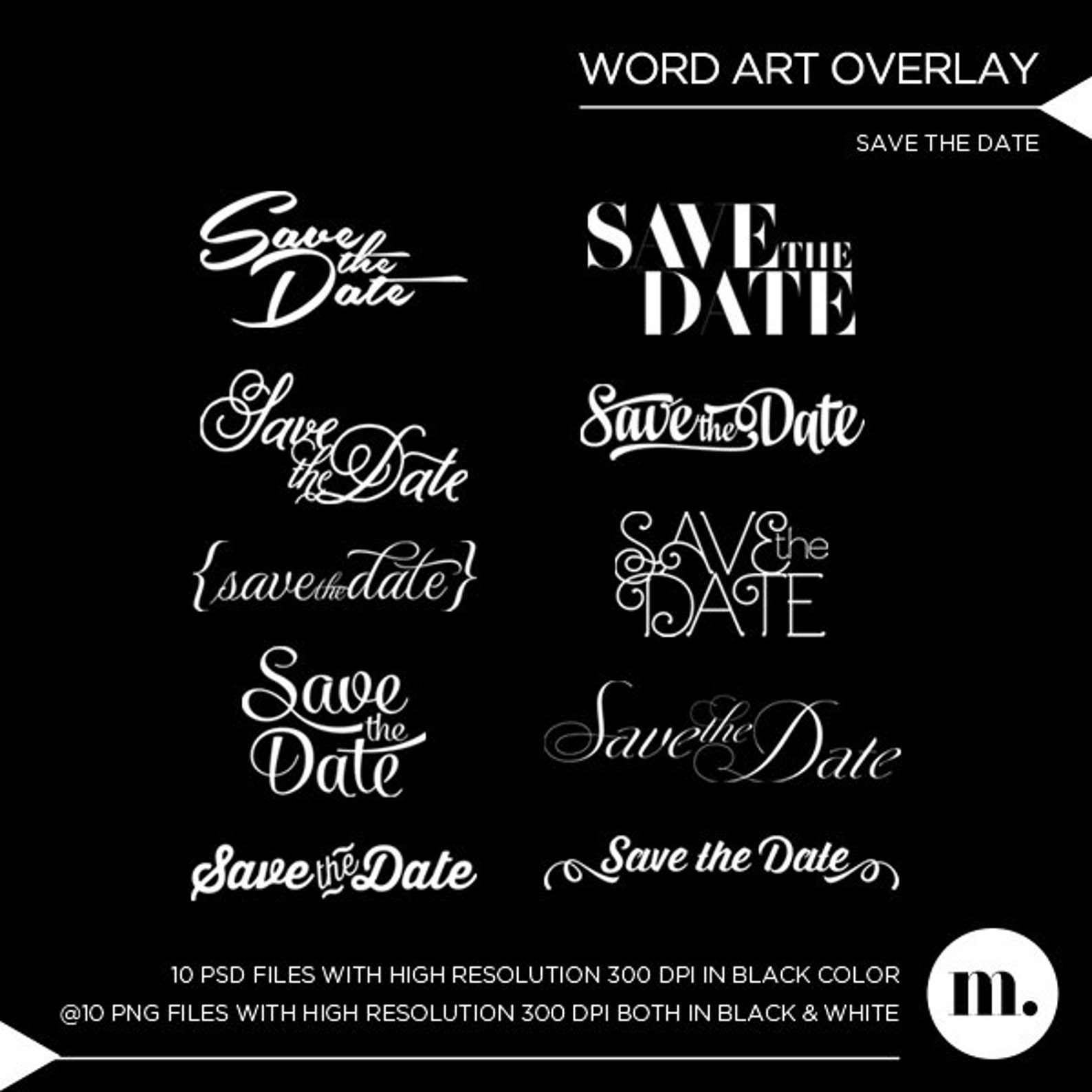 Save the Date Overlay Png Files INSTANT DOWNLOAD STD003 - Etsy