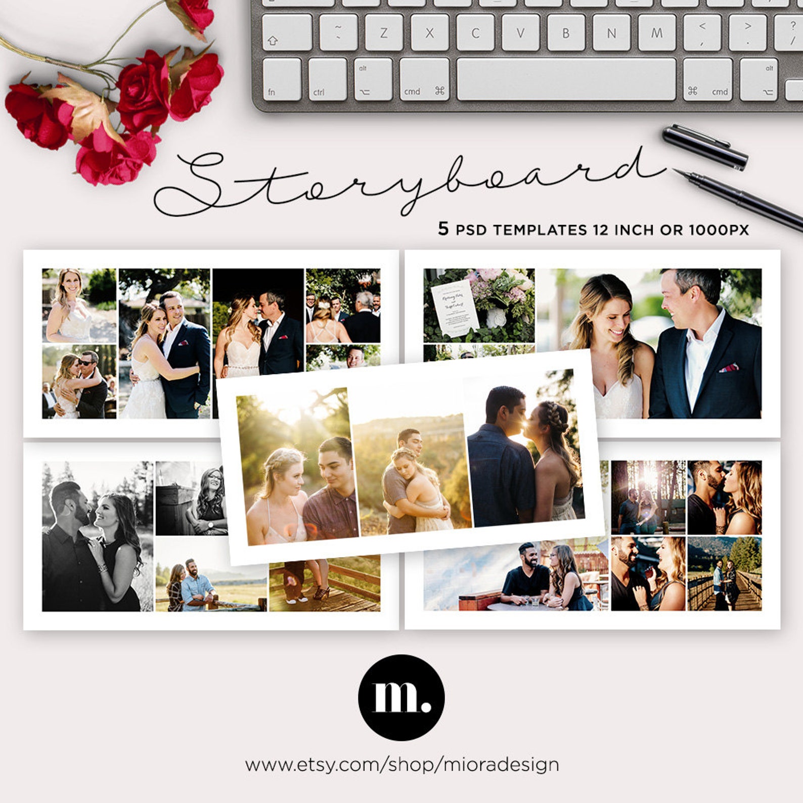 20x10 Storyboard Template, Blog Board, Digital Collage Template for ...