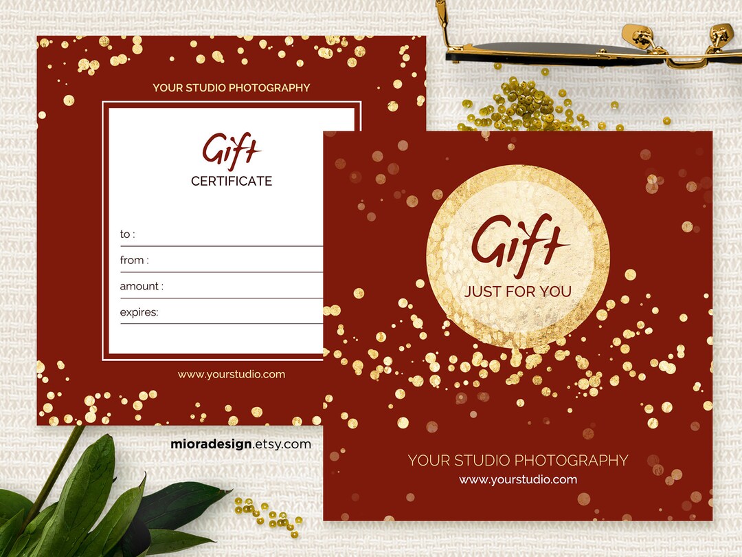 Photography Christmas Gift Certificate Template for Photographer ...