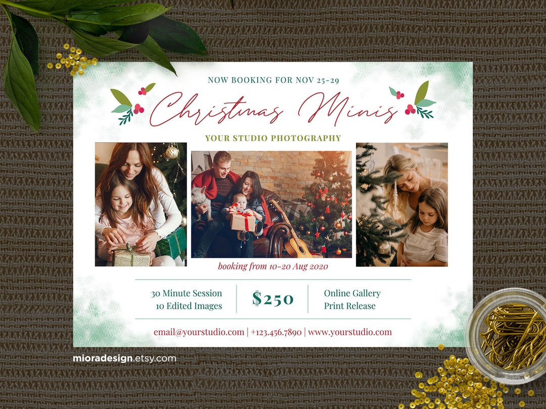 Christmas Mini Session Template for Photographer, Christmas Mini ...