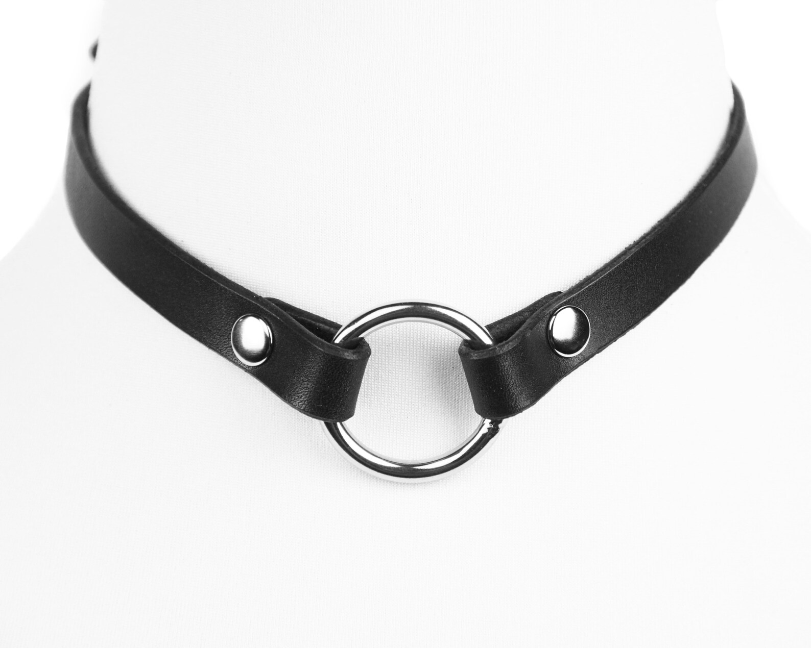O Ring Collar Leather or Vegan Collar With O Ring - Etsy