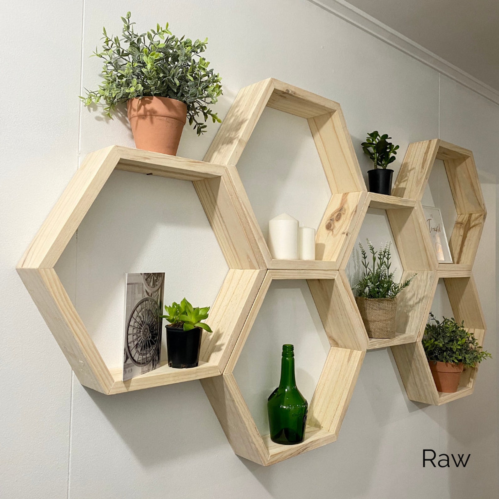 Hexagon Floating Shelf Geometric Set of 3 Set of 4 Set of - Etsy Australia