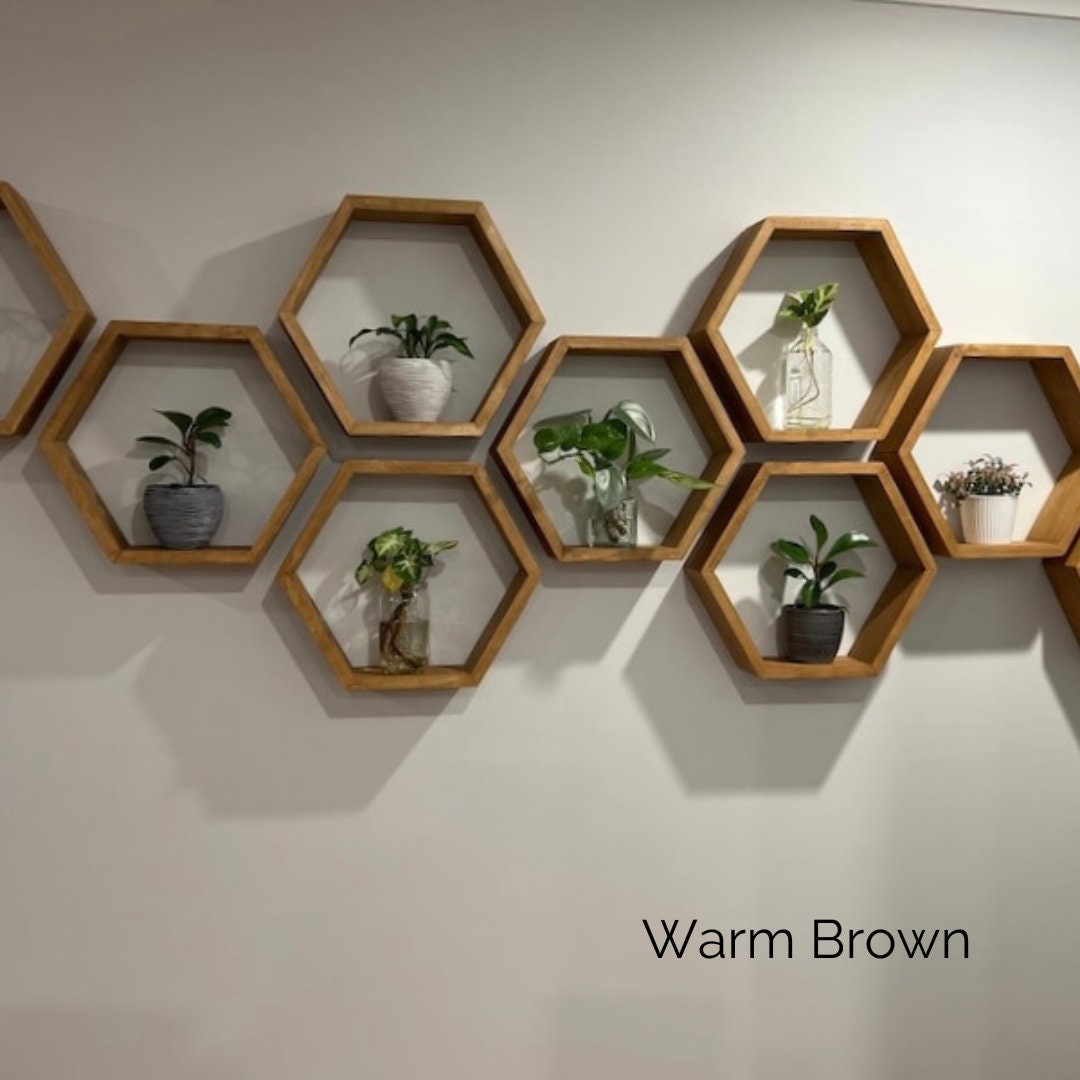 Hexagon Floating Shelf Geometric Set of 3 Set of 4 Set of - Etsy Australia