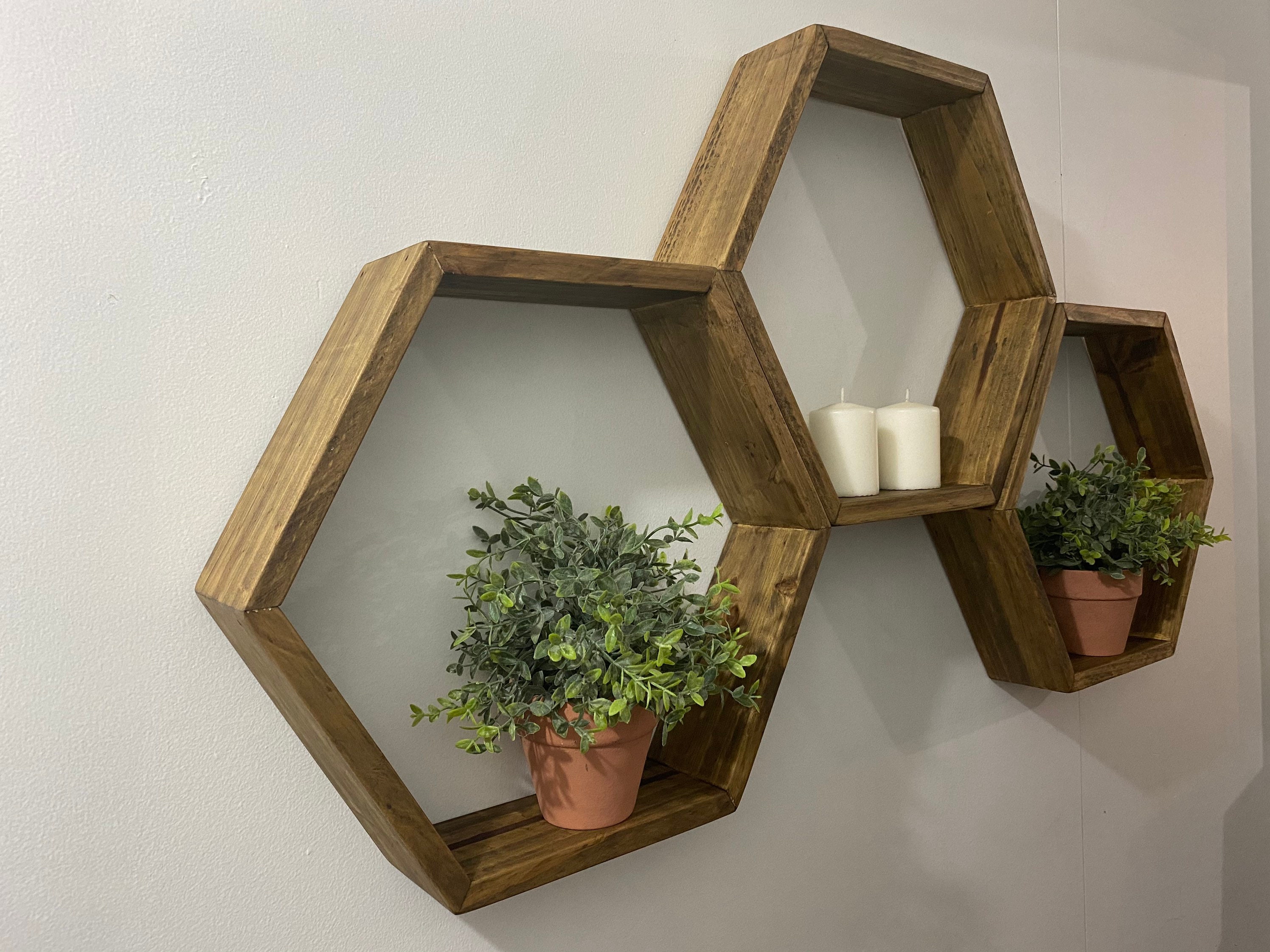 Hexagon Floating Shelf Geometric Set of 3 Set of 4 Set of | Etsy Australia