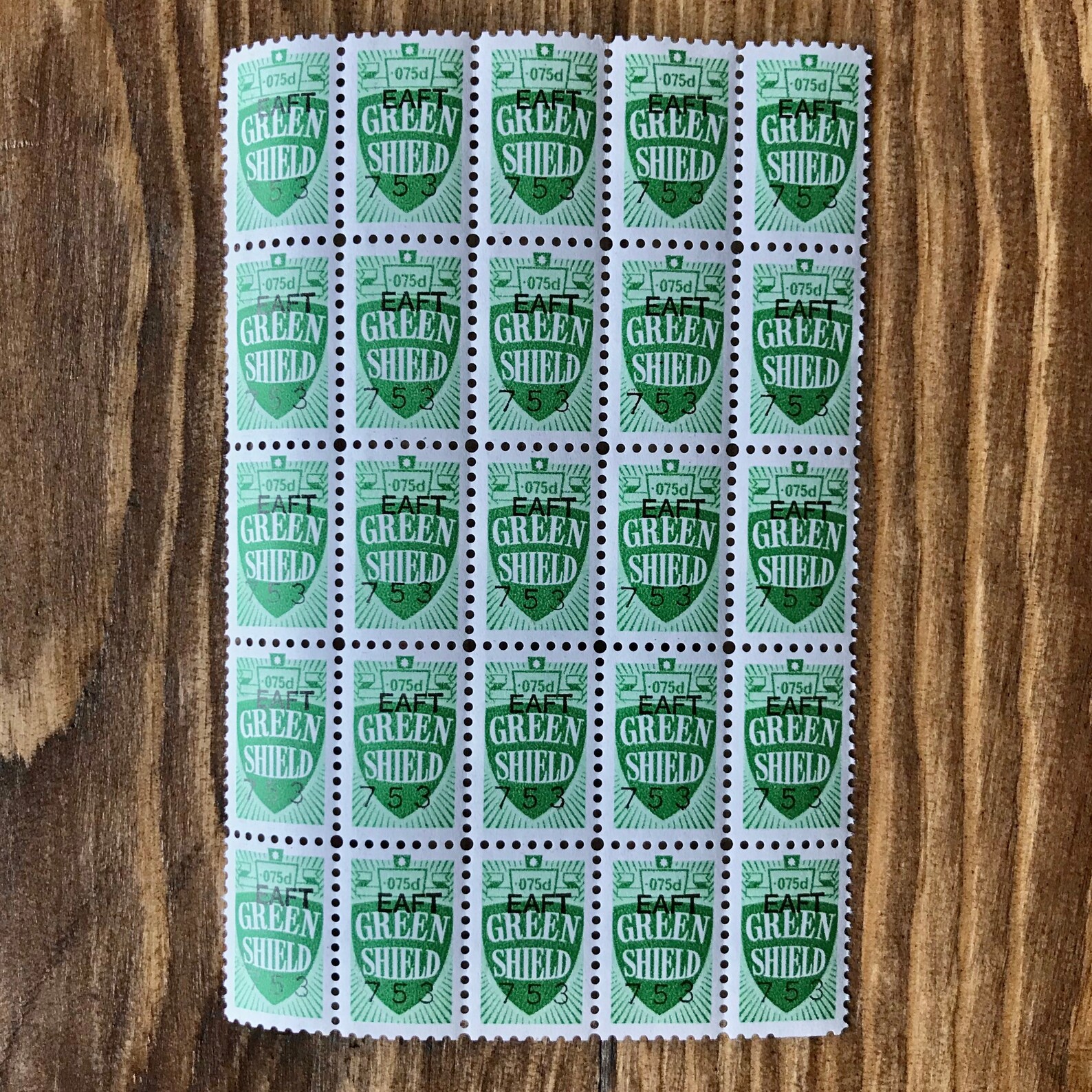25 Green Shield Stamps Mini Sheet Collect Craft Cards | Etsy