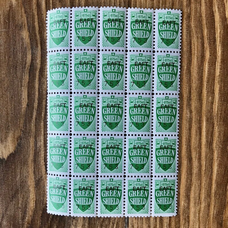 25 Green Shield Stamps Mini Sheet Collect Craft Cards | Etsy