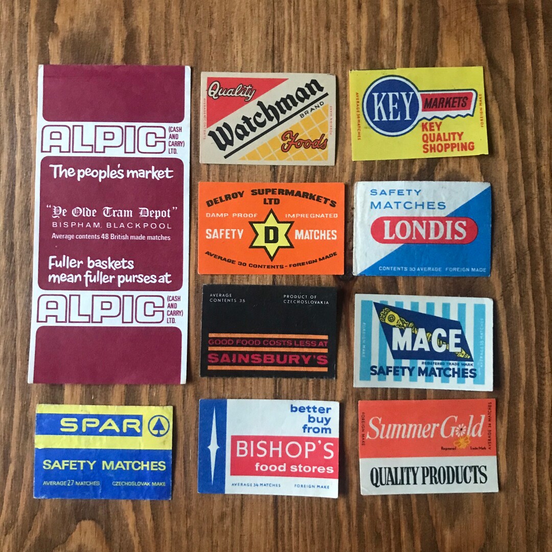 10 Vintage Matchbox Labels Advertising Junk Journal Smash Book Pocket ...