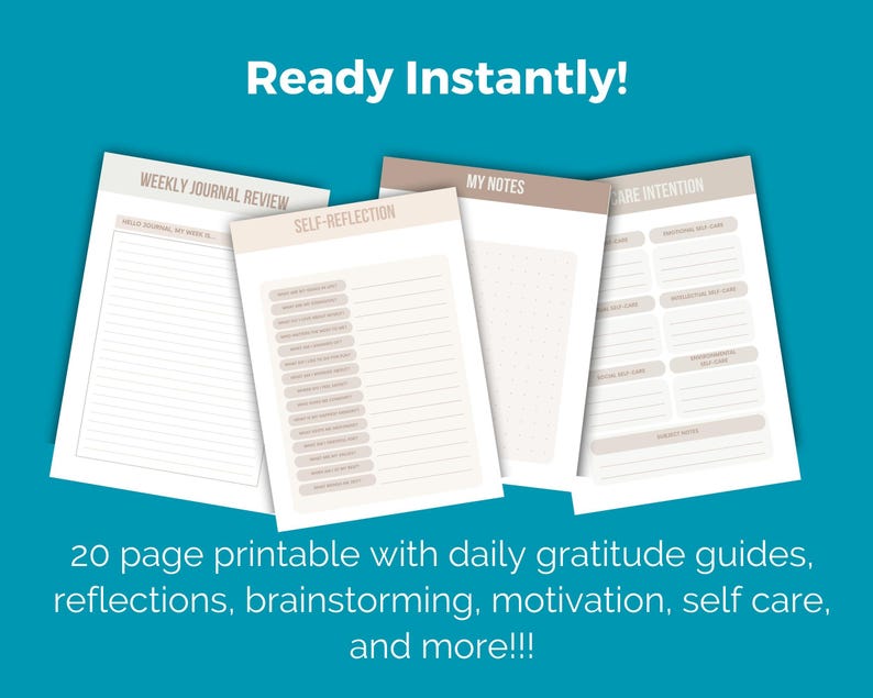 Gratitude Journal Printable Daily Mindfulness Workbook Gratitude Guide ...