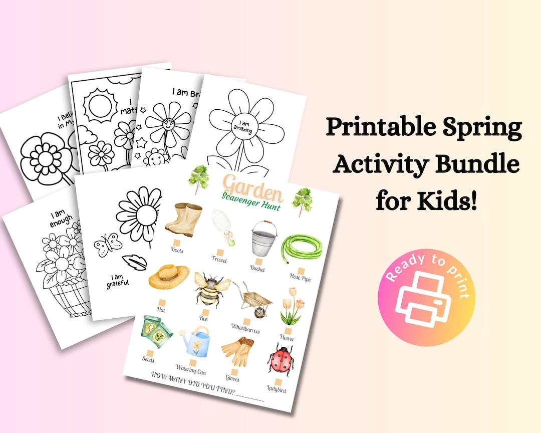 Spring Activity Pack for Kids Printable for Spring Coloring Pages for ...