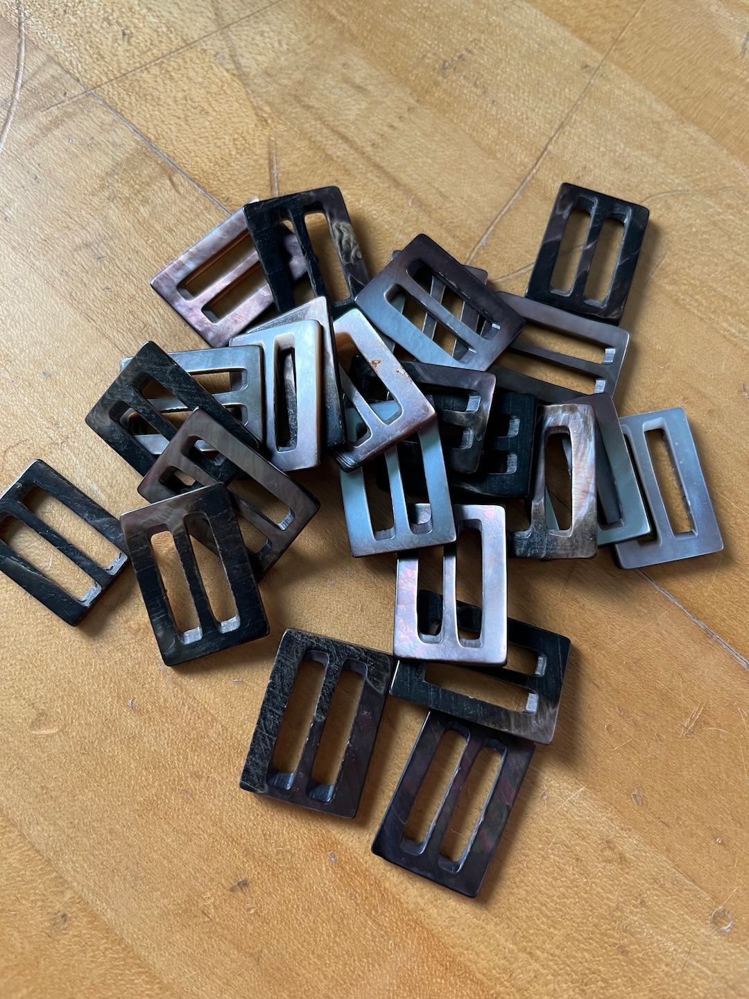 MOP Belt Buckles, Grey, Brown Back, 1 Inch, Craft Buckle, Lot of 24 ...
