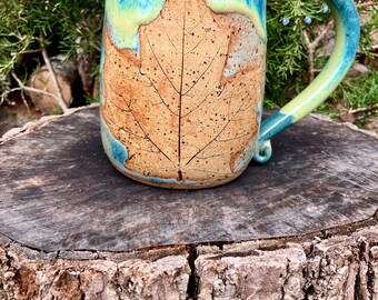 Coffee and Nature Lovers Mugs Pottery Large Unique Handmade Ceramic ...