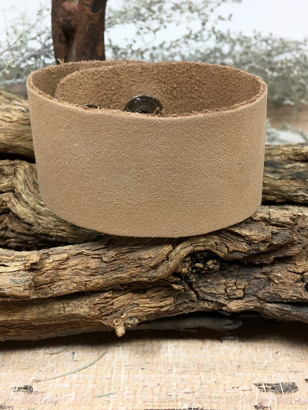 Wide Nubuck Leather Cuff, Adjustable Snap Bracelet, DIY Jewelry Base - Etsy