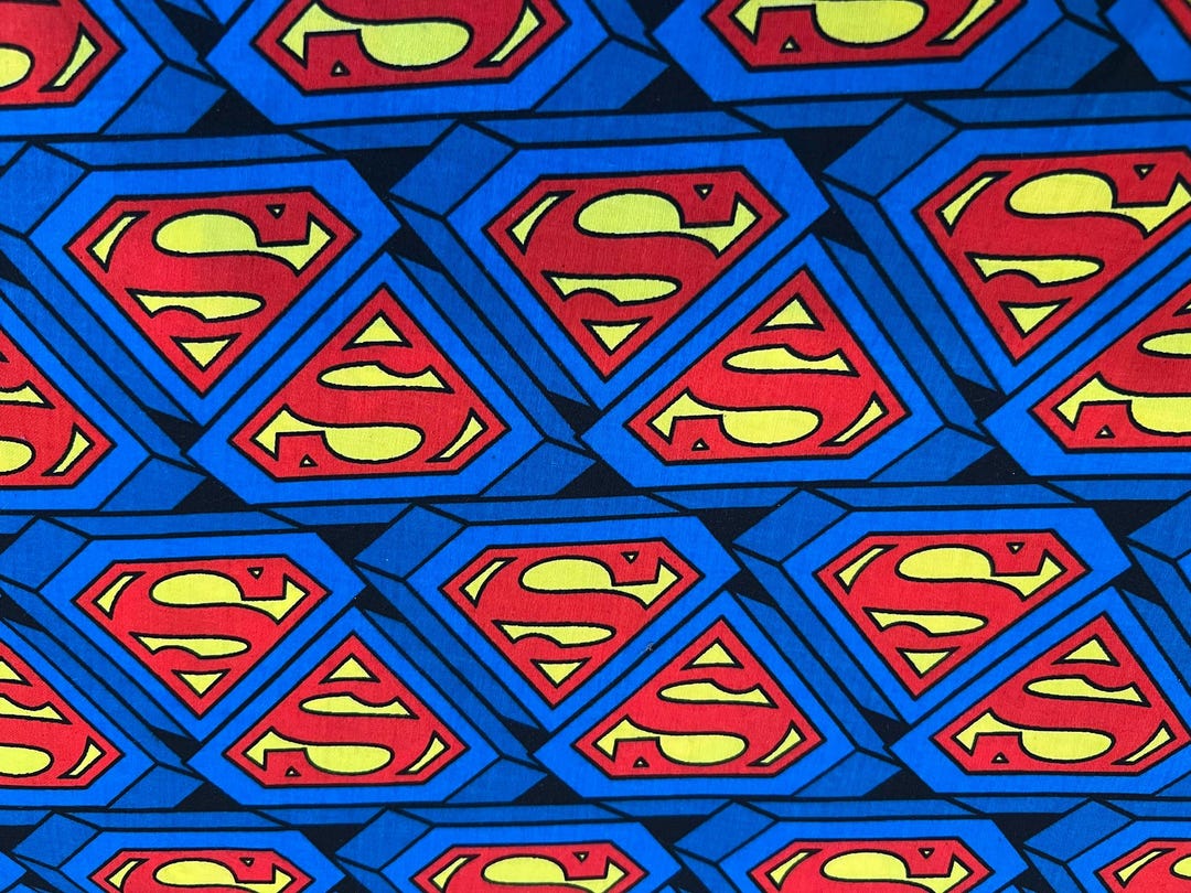 Superman DC Comics Badge Superhero Poly-cotton Fabric Sold by the Yard ...