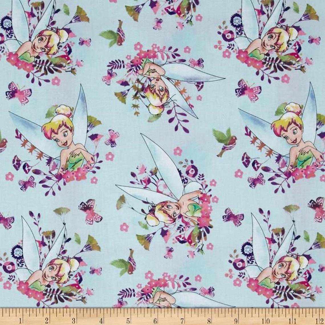Tinkerbell Disney Tink Water Color Cotton Fabric Sold by the FQ - Etsy