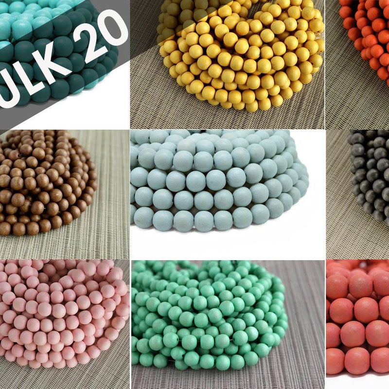 Colored Wood Beads - Etsy