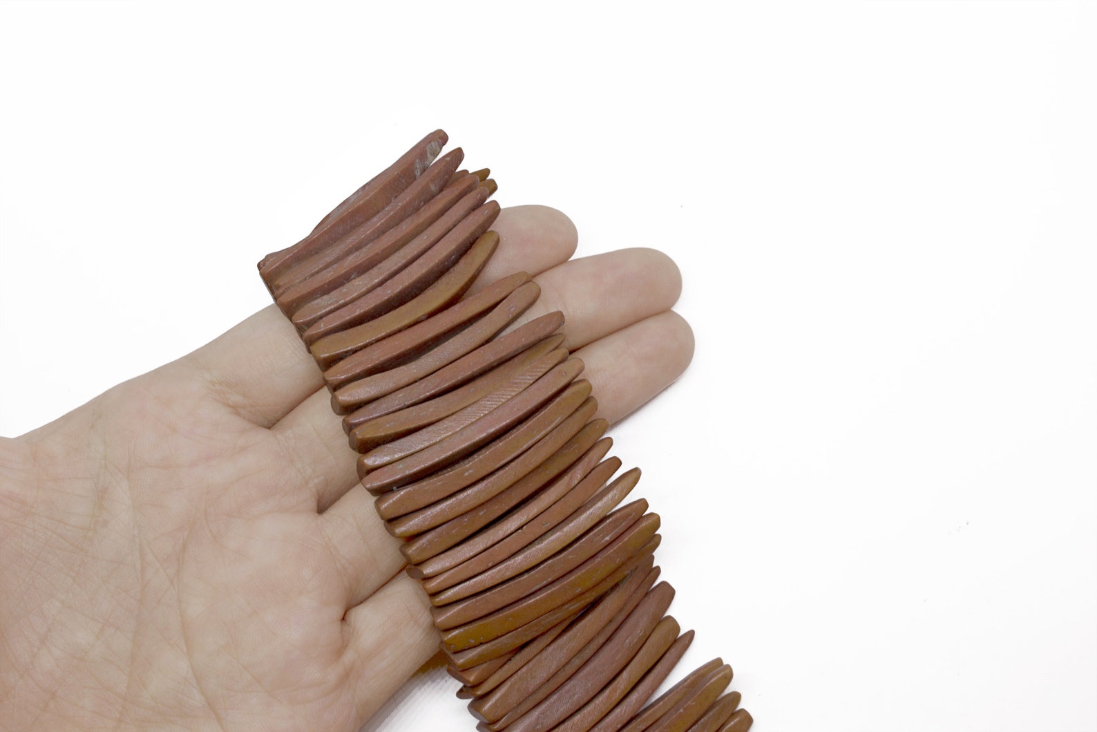 40mm Caramel Brown Coconut Shell Sticks Dyed and Waxed 15 - Etsy