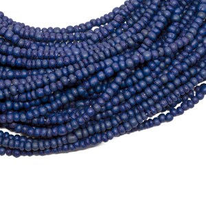 2-3mm Blue Coconut Shell Pucalet Rondelle Beads - Dyed and Waxed - 15 ...