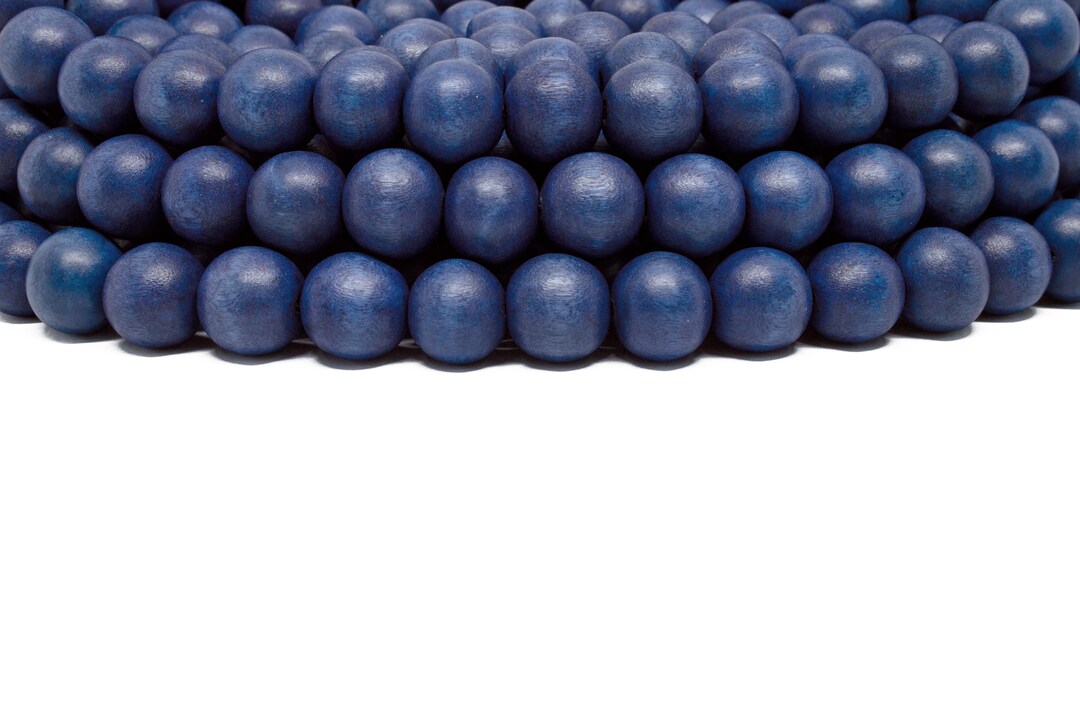 12mm Blue Round Wood Beads - Dyed and Waxed - 15 Inch Strand - Etsy