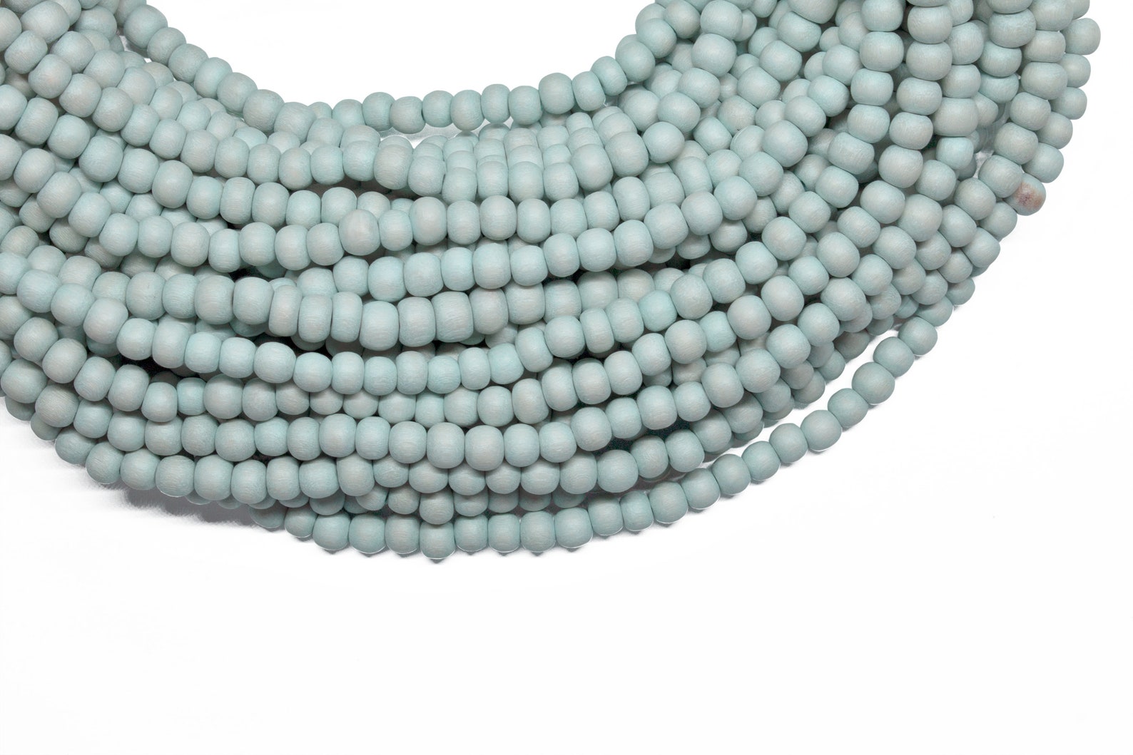 4-5mm Baby Blue Round Wood Beads Dyed and Waxed 15 Inch - Etsy