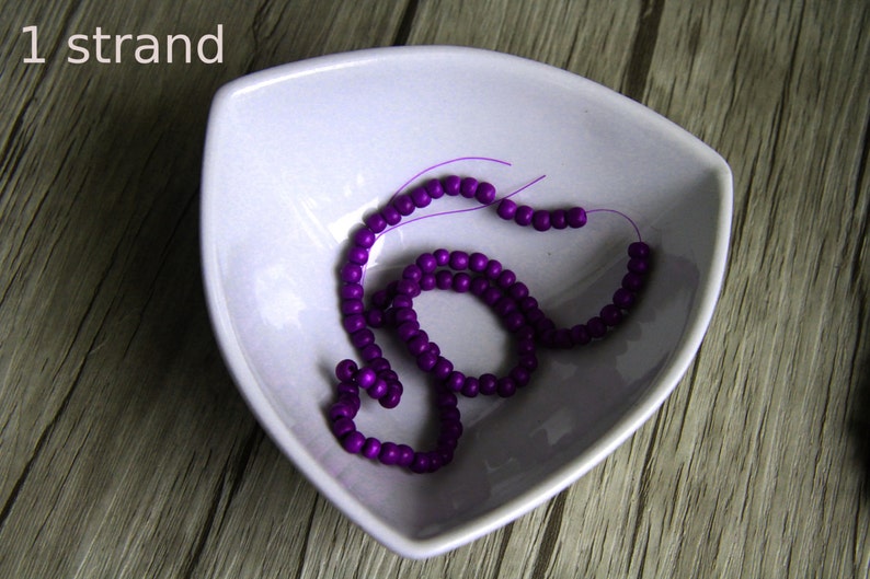 4-5mm Royal Purple Round Wood Beads Dyed and Waxed 15 Inch - Etsy