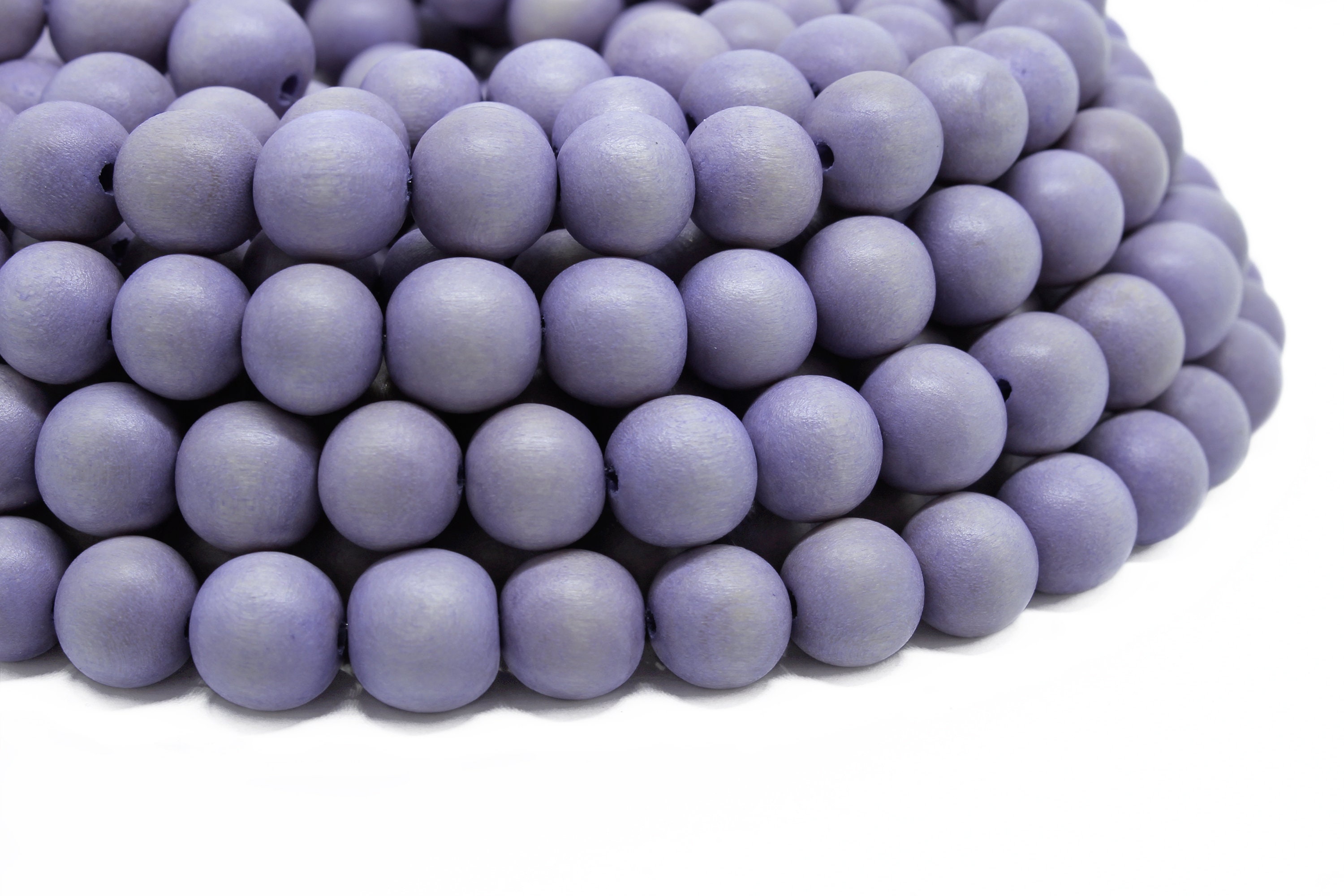 10mm Violet Tulip Lavender Round Wood Beads Dyed and Waxed | Etsy