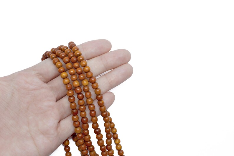 4-5mm Sibucao Redwood Round Premium Wood Beads Waxed 15 | Etsy