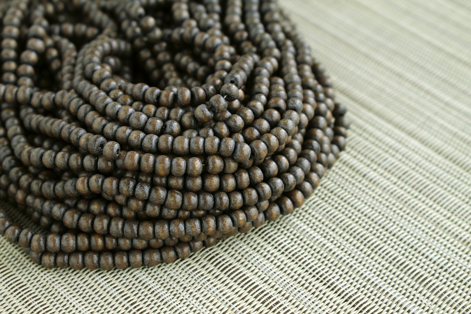 4-5mm Dark Brown Round Wood Beads - Dyed and Waxed - 15 Inch Strand - Etsy