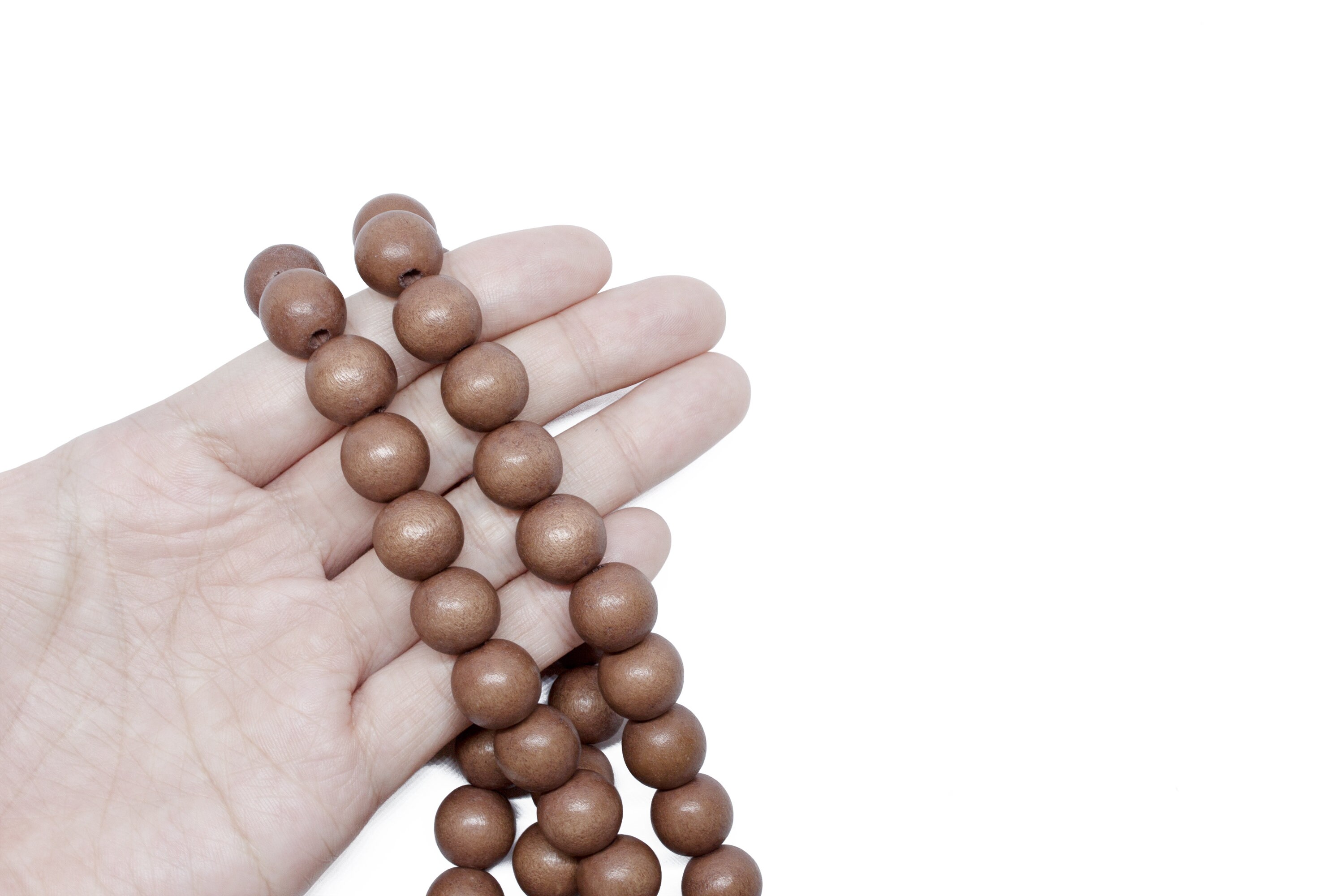 12mm Light Brown Round Wood Beads - Dyed and Waxed - 15 Inch Strand - Etsy