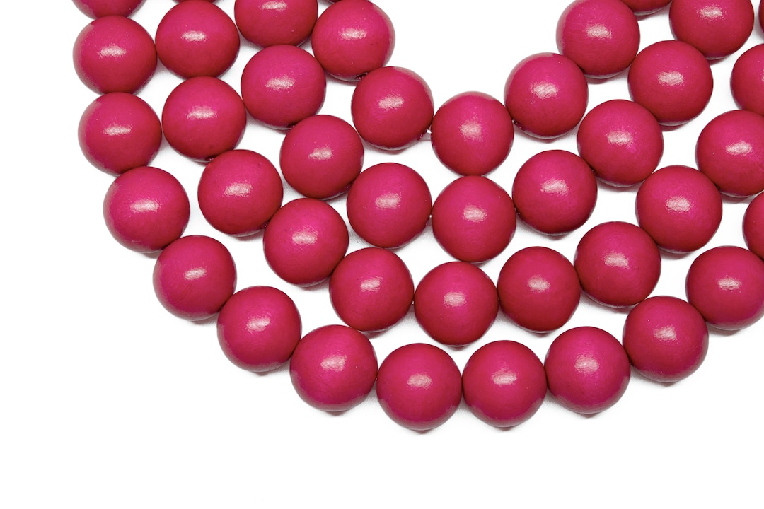 15mm Cayenne Red Round Wood Beads - Dyed and Waxed - 15 Inch Strand - Etsy