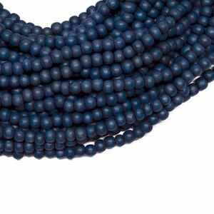 4-5mm Blue Round Wood Beads - Dyed and Waxed - 15 Inch Strand - Etsy