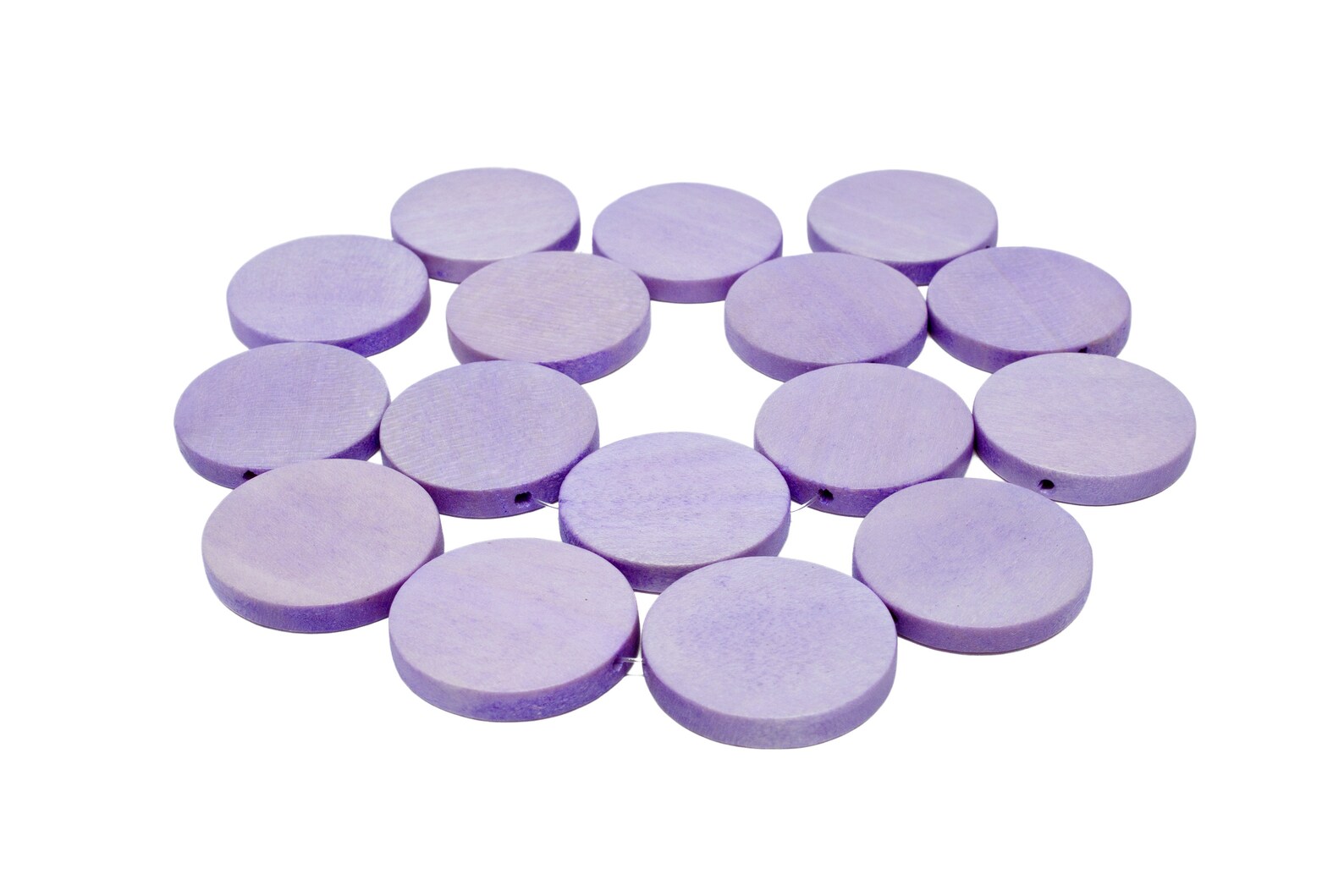 25mm Violet Tulip Lavender Flat Round Coin Wood Beads Dyed - Etsy