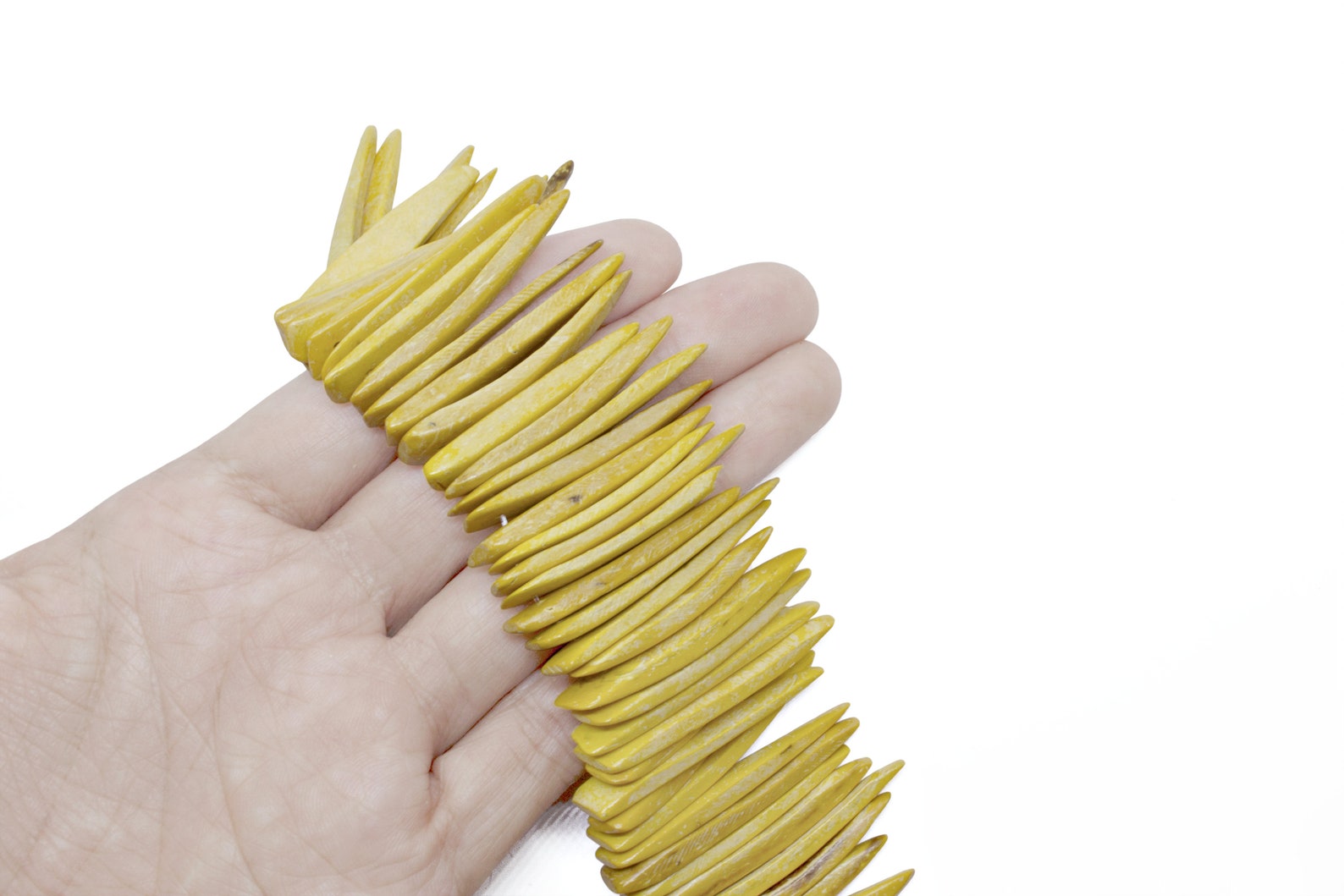 40mm Canary Yellow Coconut Shell Sticks Dyed and Waxed 15 - Etsy