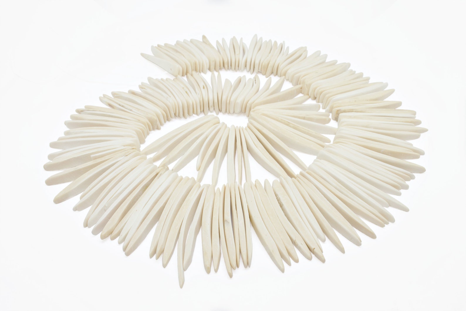 40mm White Coconut Shell Sticks - Bleached - 15 Inch Strand - Etsy