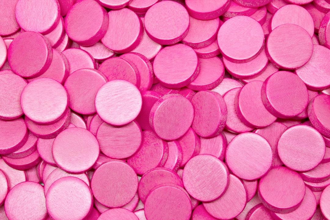 20mm Bubblegum Pink Flat Round Coin Wooden Discs - No Hole- Dyed and ...