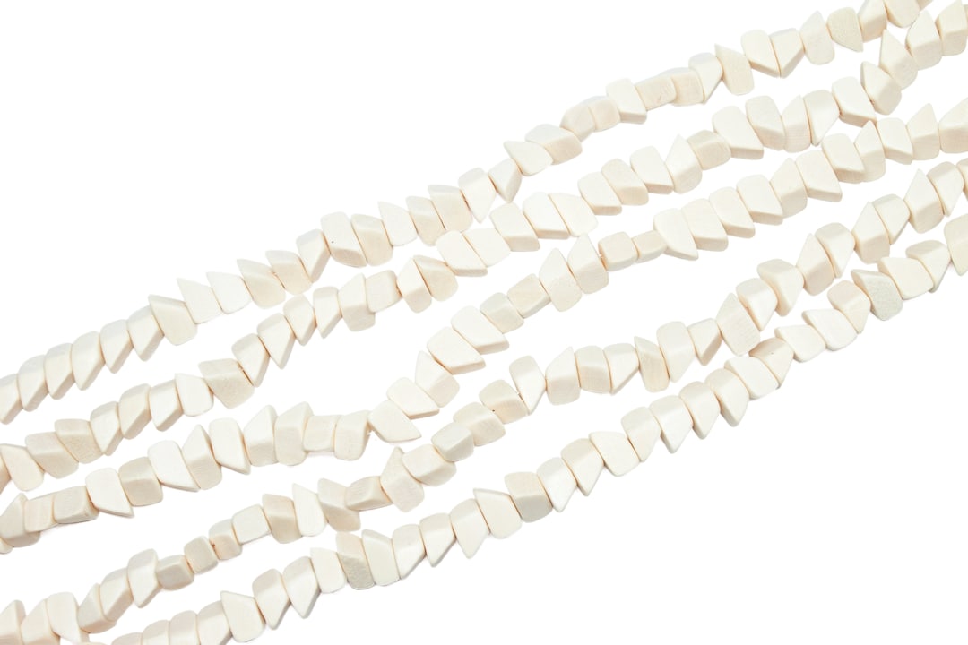 White Chip Nuggets Irregular Polygon Wood Beads 6mm 8mm 10mm- Bleached ...
