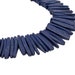 25mm Navy Blue Coconut Shell Sticks - Dyed and Waxed - 15 Inch Strand ...